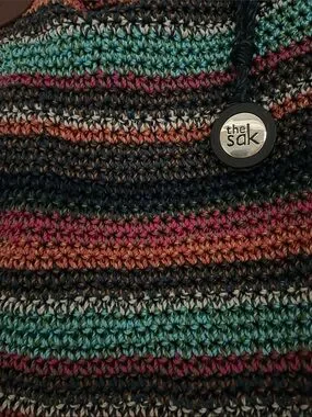 The Sak | Bags | The Sak Striped Boho Crochet Tote In Blue Multicolor ...